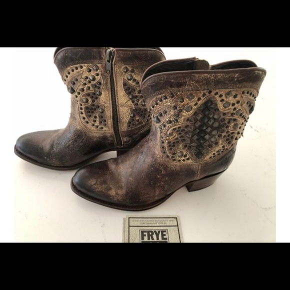 Frye | Shoes | Copy Distressed Frye Deborah Short Cowgirl Boots | Poshmark